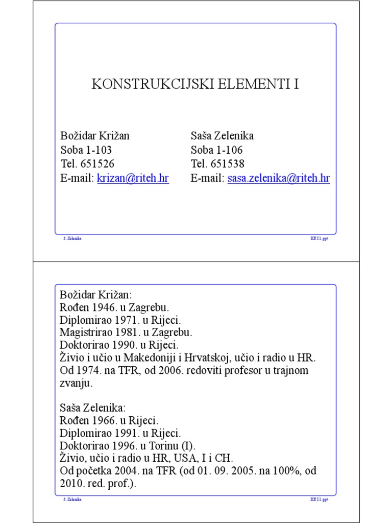 Konstrukcijski Elementi | PDF