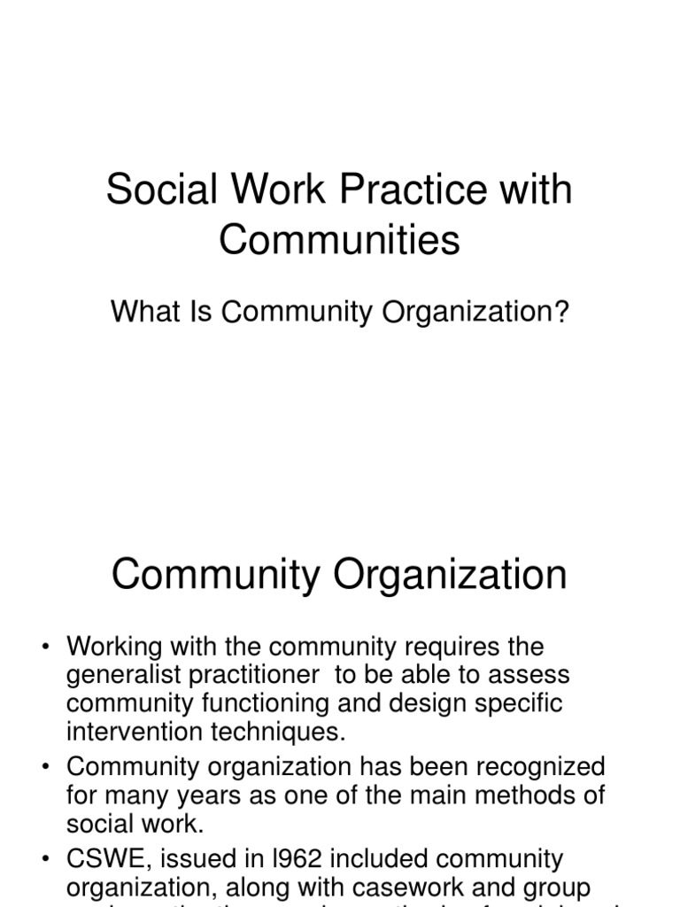 Social Work Practice With Communities 123 | PDF | Social Work | Community