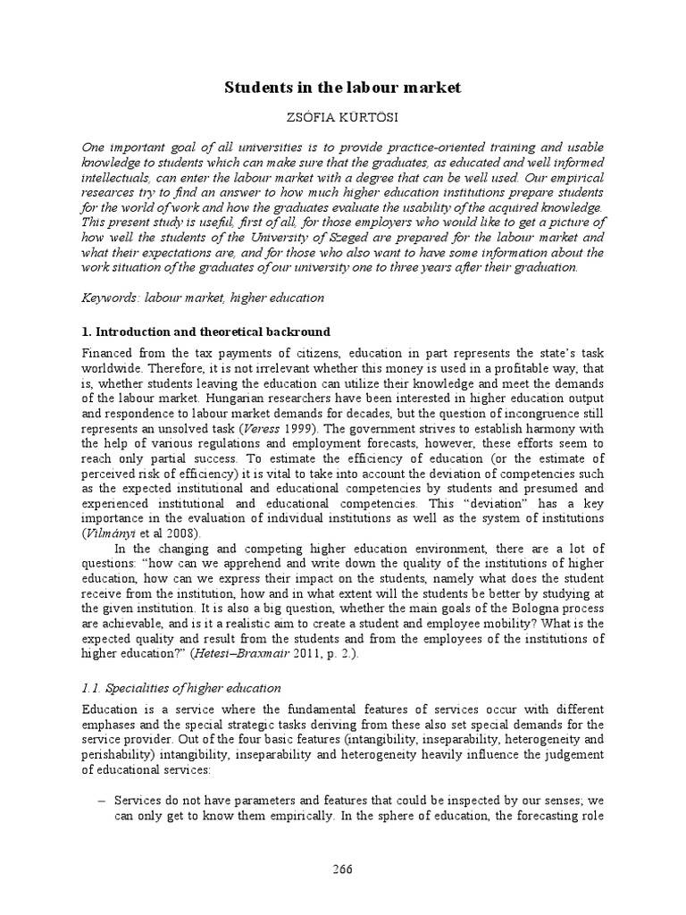 Students in The Labour Market | PDF | Survey Methodology | Employment