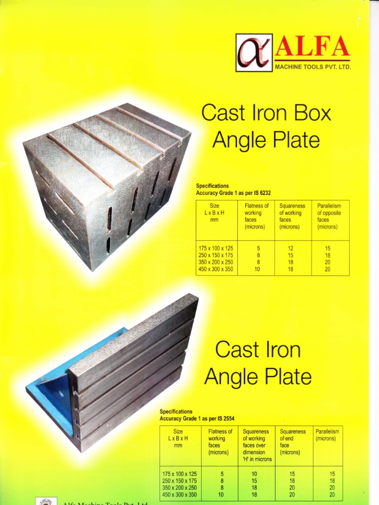 Angle Plate Specifications and Sizes | PDF | Metalworking | Industrial ...