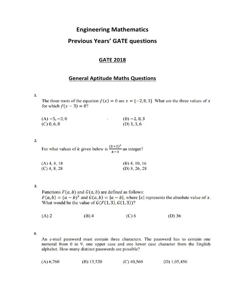Engg. Maths. Practice Sheet | PDF