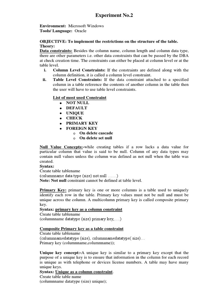 (CSE3083) Lab Practical Assignment 2 | PDF | Table (Database) | Databases