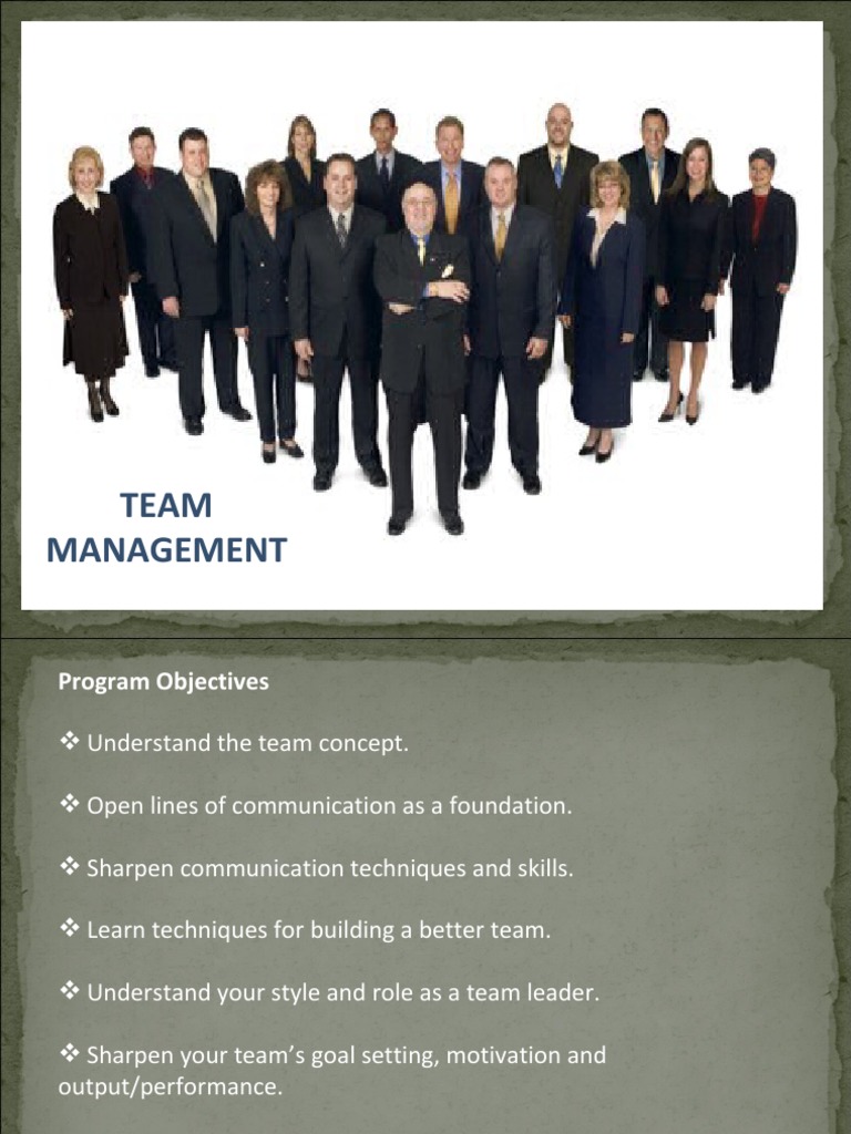 Team Management | PDF | Team Building | Motivation