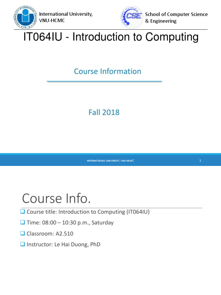 IT064IU - Introduction To Computing: Course Information | Download Free ...