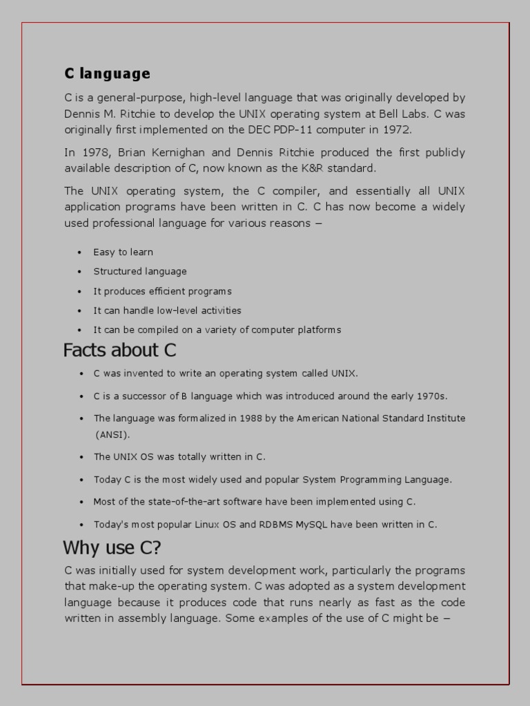 C Language | PDF | Data Type | Control Flow