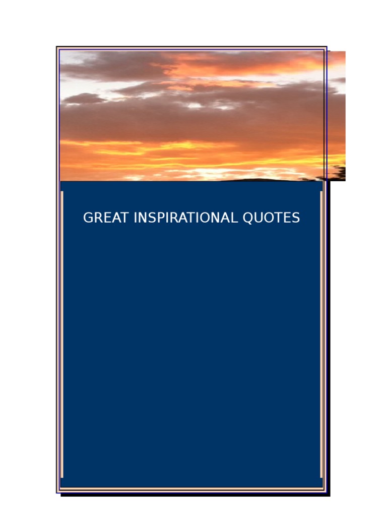 Great Inspirational Quotes | PDF | Courage | Happiness