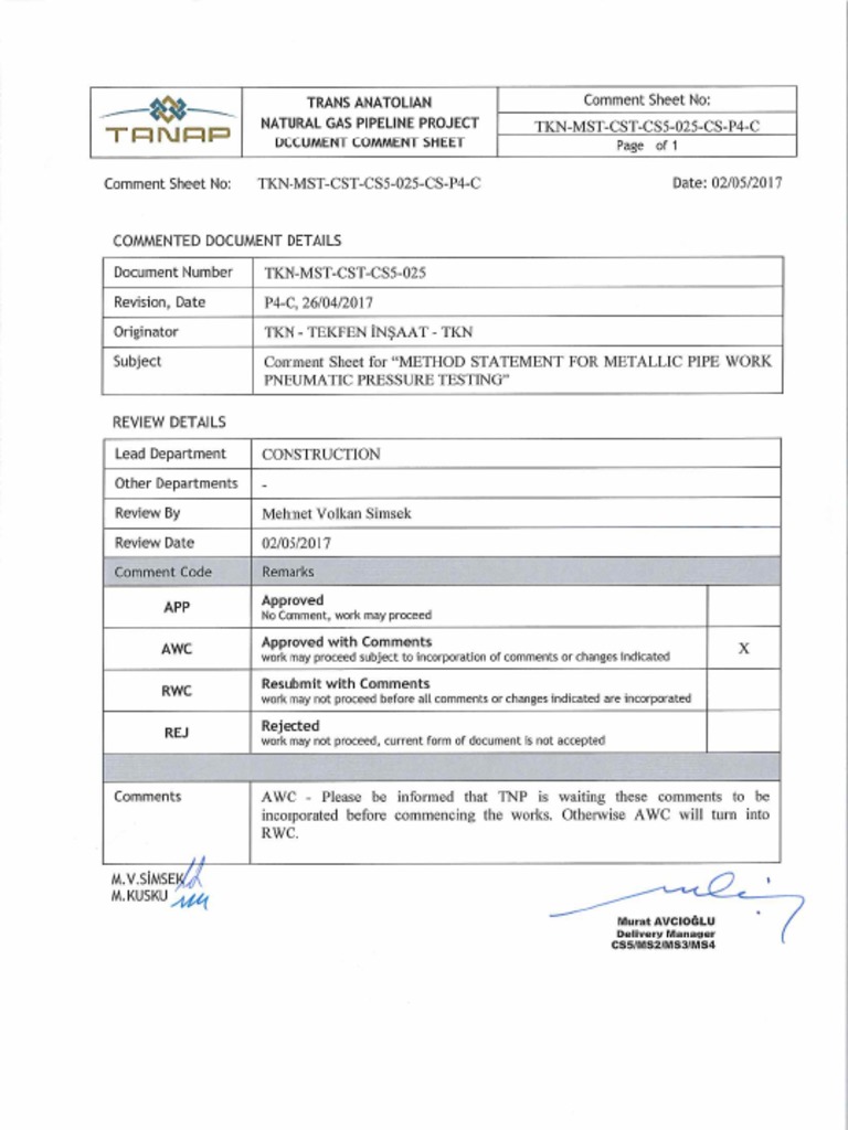 Method Statement For Pneumatic Test | PDF | Pipe (Fluid Conveyance ...