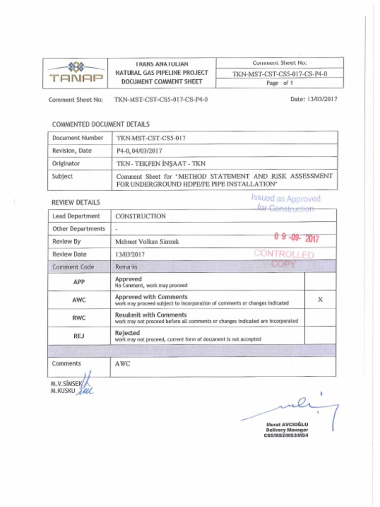 Method Statement For Hdpe | PDF