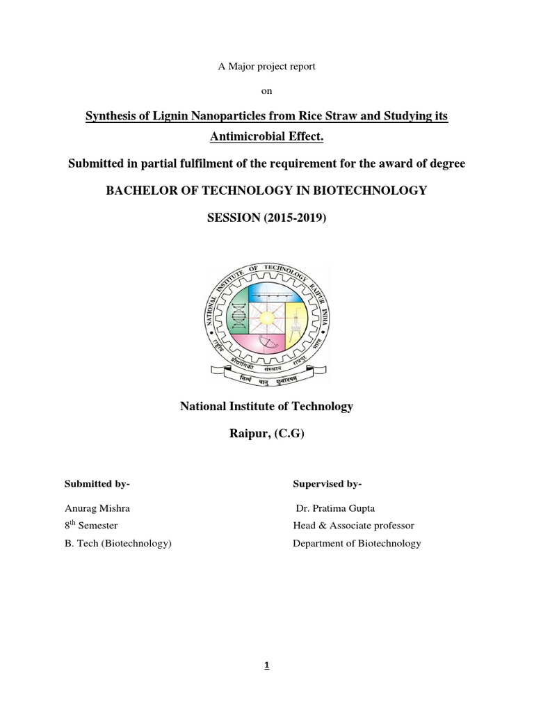 A Major Project Report On: Submitted By-Supervised by | PDF | Cellulose ...