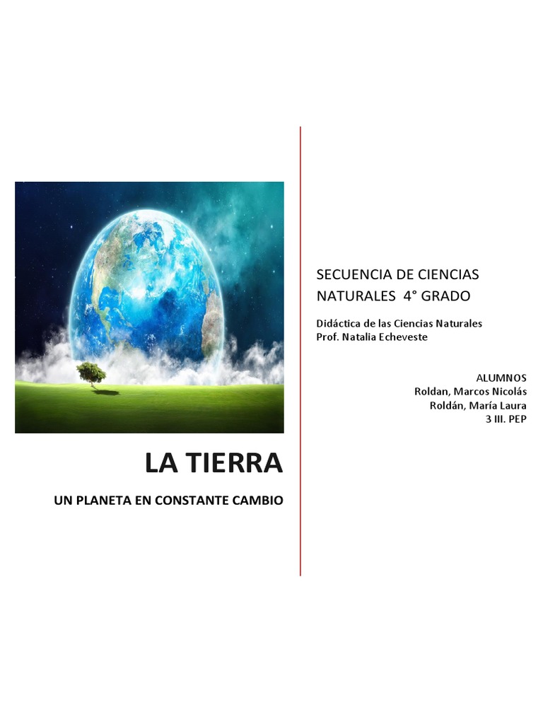 La Tierra Un Planeta en Constante Cambio Sec 4º | PDF | Placas ...