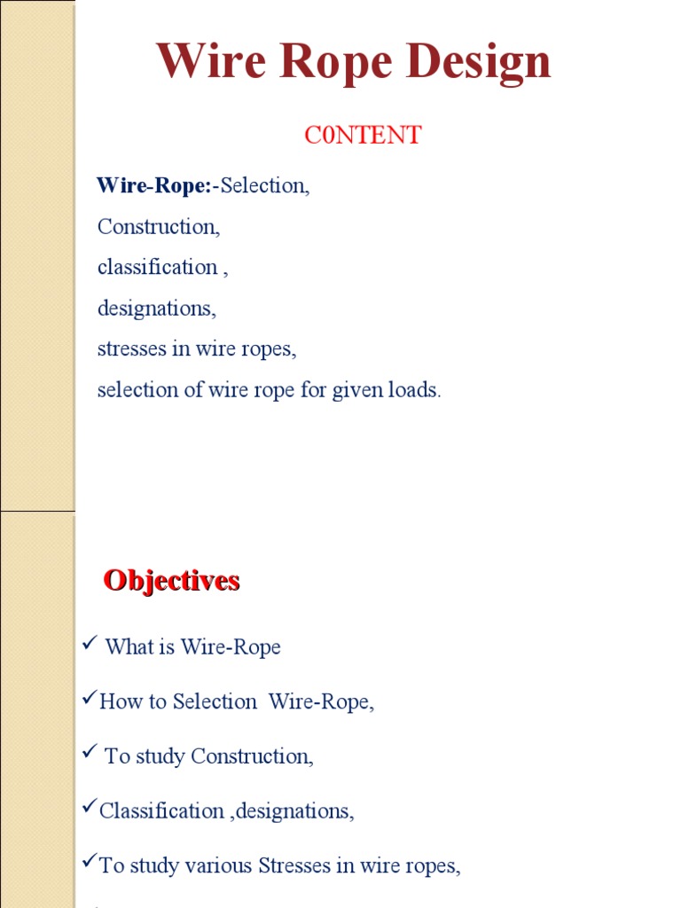 Wire Rope Design: C0Ntent | PDF | Rope | Belt (Mechanical)