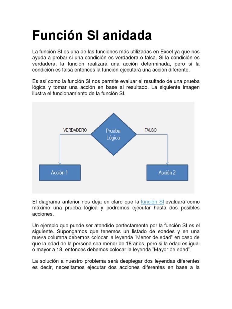 Función SI Anidada | PDF | Microsoft Excel | Vejez