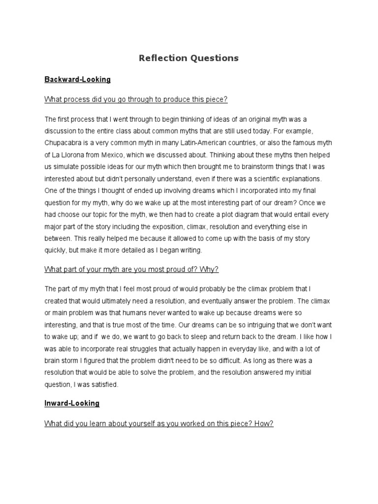 Original Myth Reflection - Sabrina Akbar | PDF | Narrative | Dream