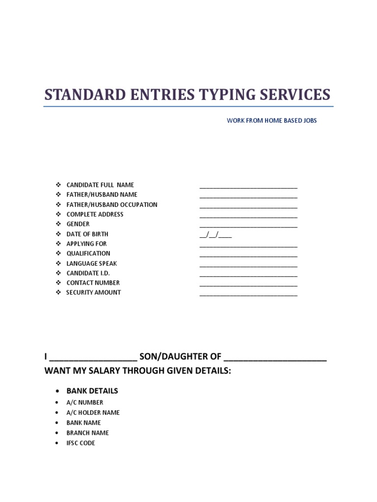 Typing Form | PDF