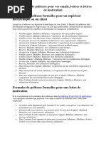 Formules de Politesse Administratives | PDF
