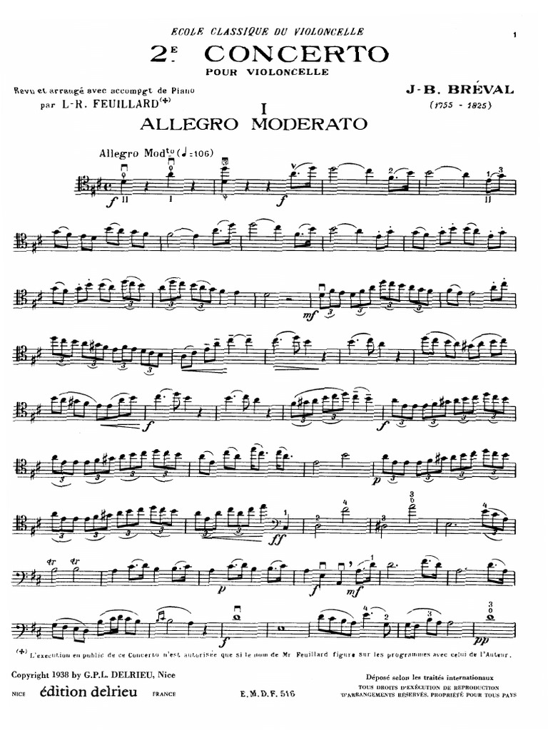 IMSLP32734-Concerto II D Major - J.B. Bréval - Cello Score PDF | PDF