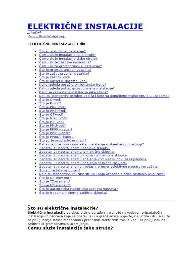 Elektricne Instalacije | PDF