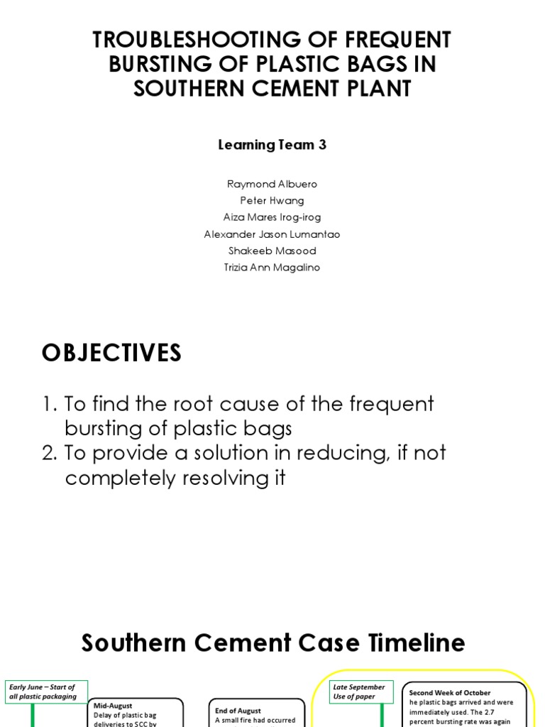 Troubleshooting Plastic Bag Bursting Issues | PDF | Cement | Plastic