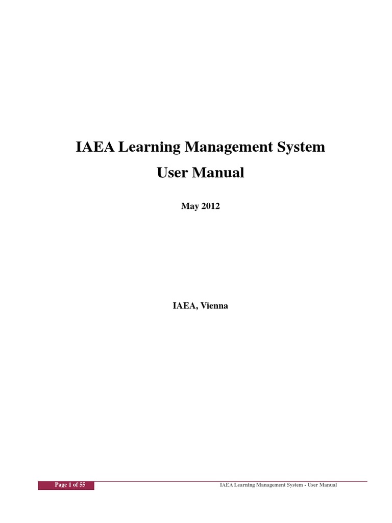 IAEA Learning Management System User Manual: Page 1 of 55 | PDF ...