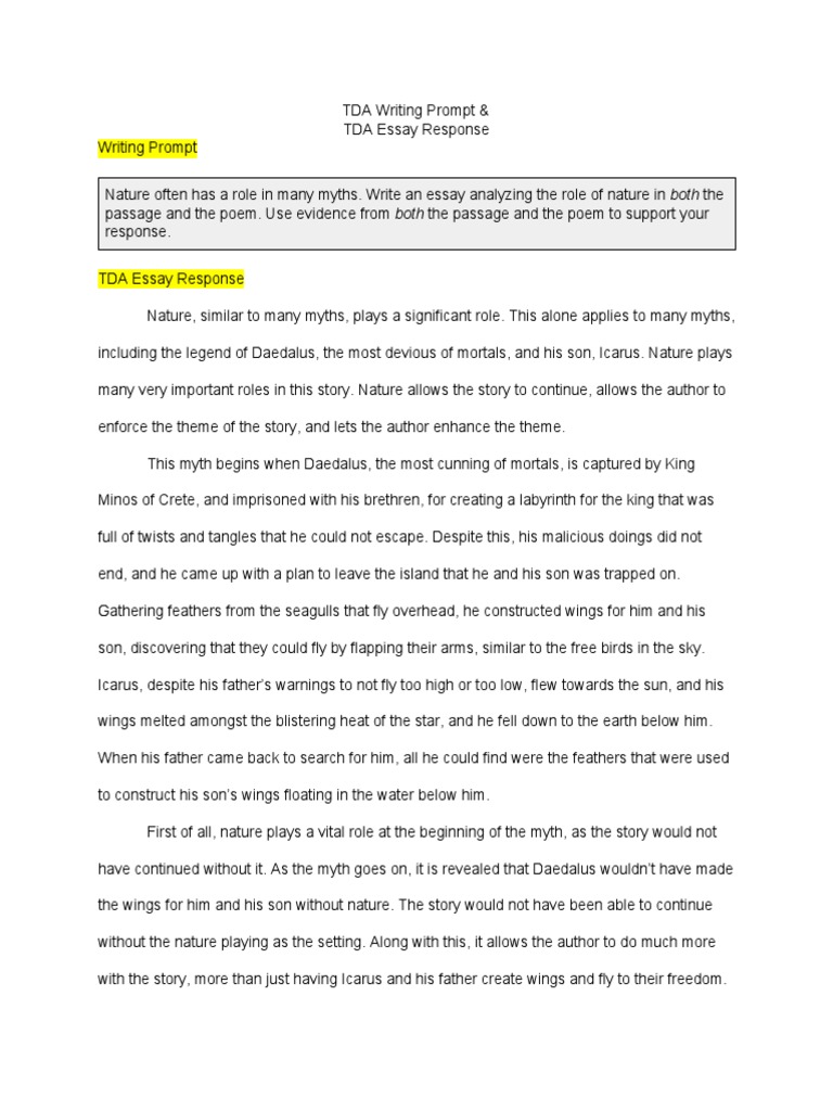 Amelia Blackman - 001 Tda Writing Prompt | PDF