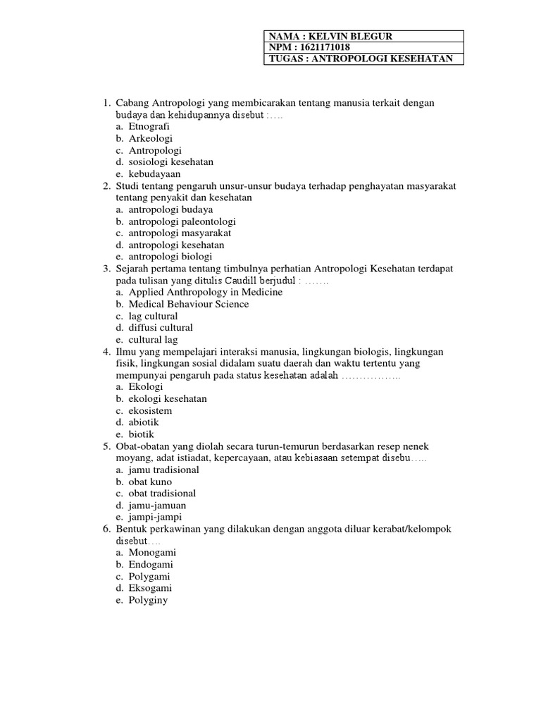 Contoh Soal UAS Keperawatan | PDF