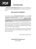 Declaracion Jurada de Perdida de Documento | PDF | Derecho