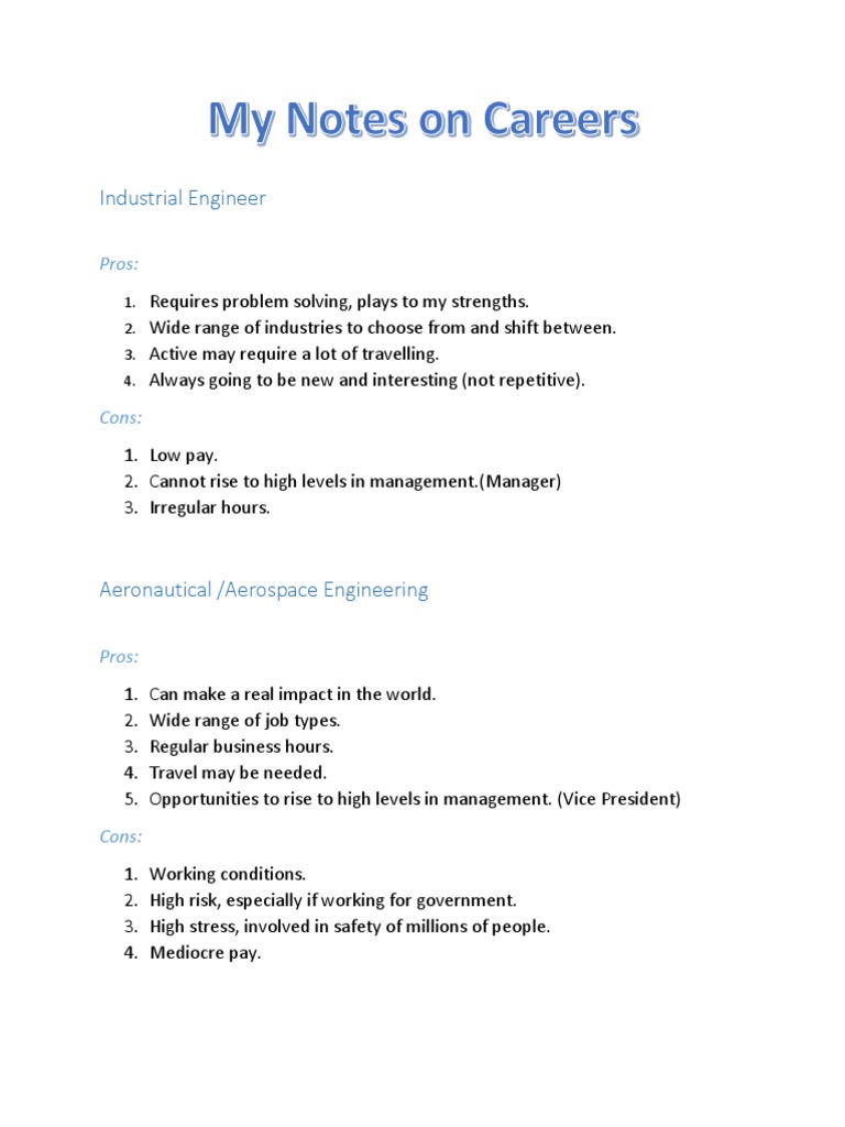 Engineering Career Pros & Cons | PDF