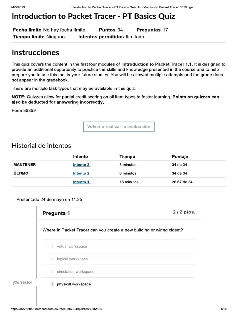 PT Quiz Packet Tracer | PDF