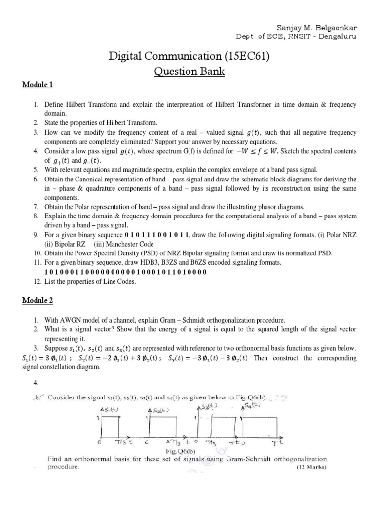 DC Mod QuestionBank | PDF | Modulation | Spectral Density