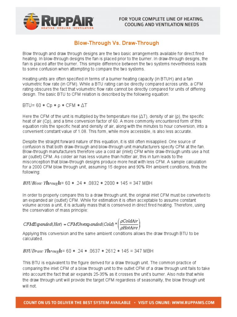 Blow-Through vs. Draw-Through Systems | PDF | Heat | Density