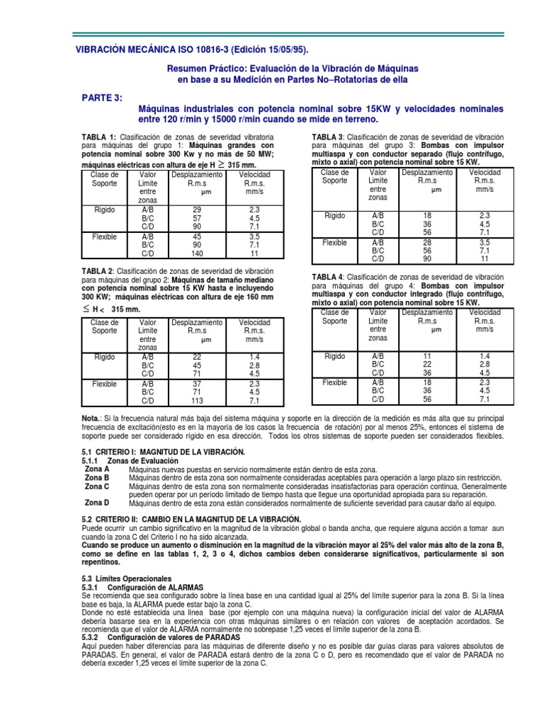 Resumen ISO 10816 3 | PDF | Vatio | Naturaleza