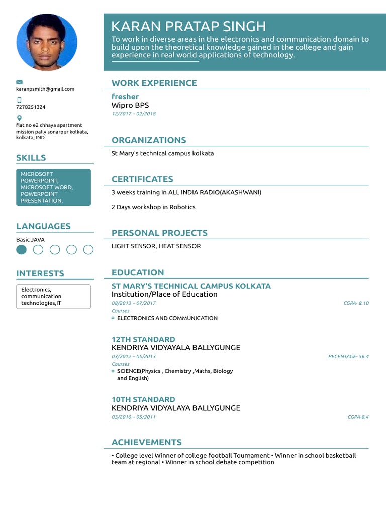 Karan Pratap Singh: Work Experience | PDF