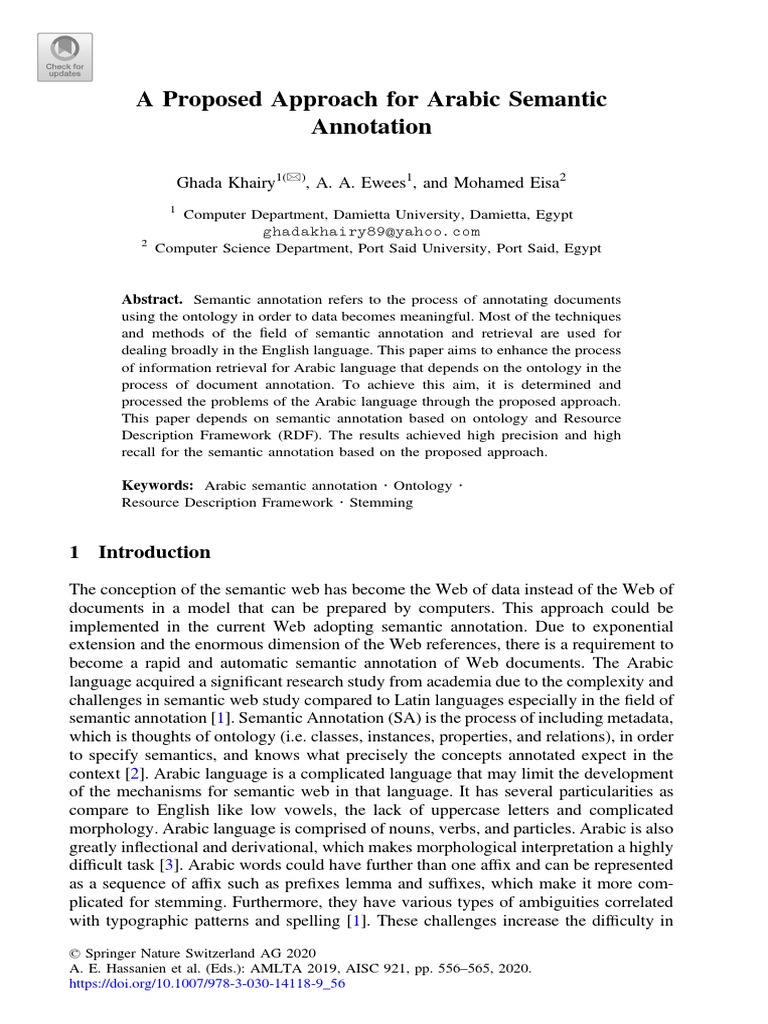 A Proposed Approach For Arabic Semantic Annotation | PDF | Resource Description Framework ...