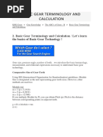 Basic Gear Terminology and Calculation | PDF | Gear | Wear