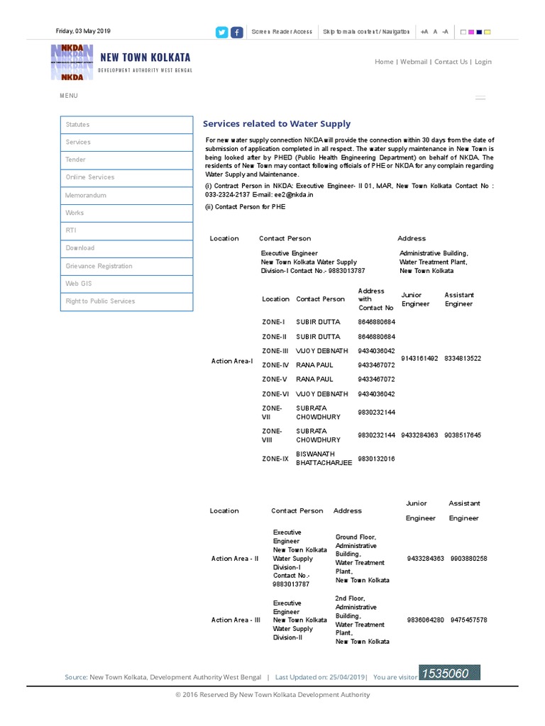 PHE Newtown Water Contacts | PDF | Cyberspace | World Wide Web