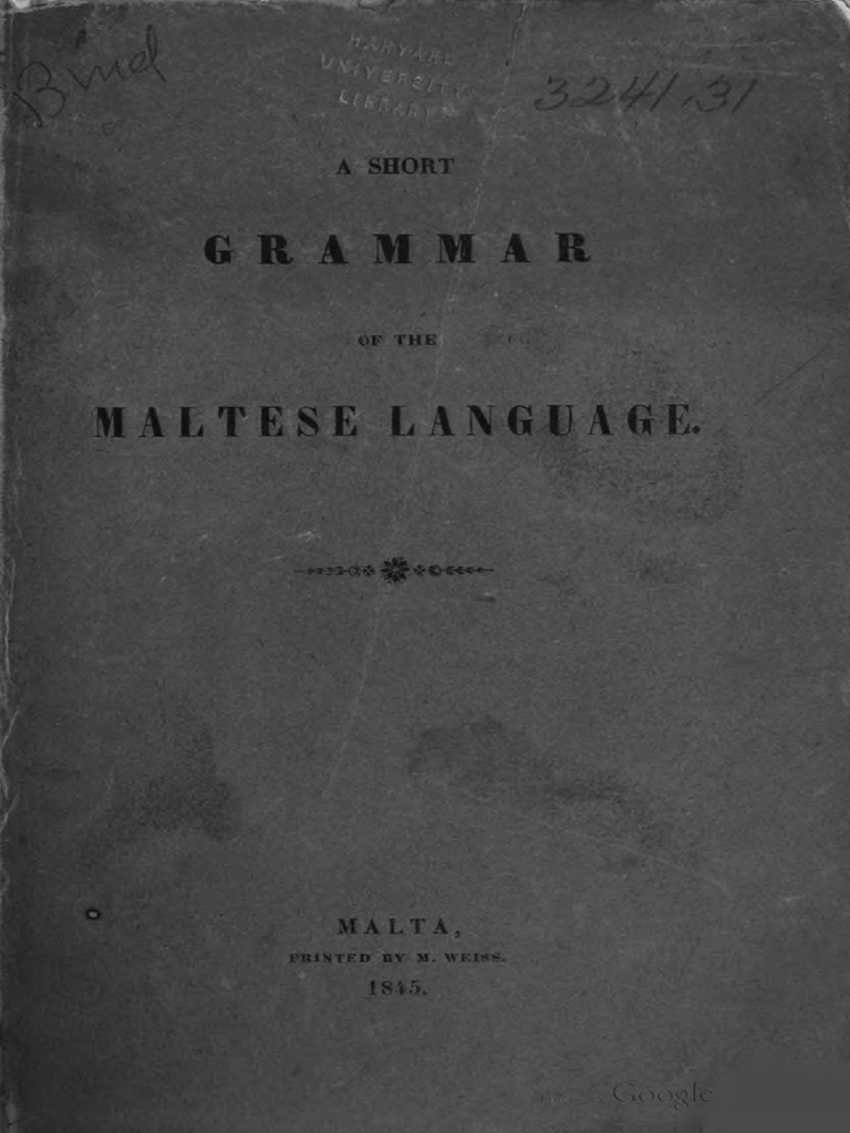 Short A. - Grammar of The Maltese Language | PDF