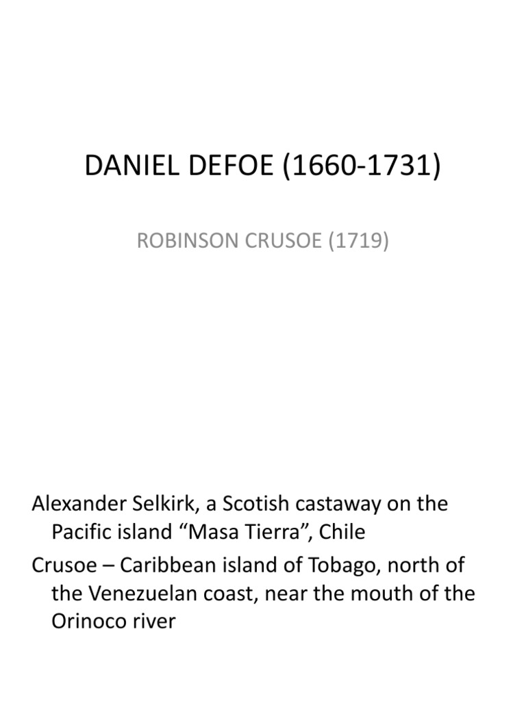 DANIEL DEFOE (1660-1731) : Robinson Crusoe (1719) | PDF | Robinson ...