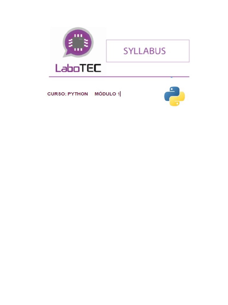 Syllabus Python Pdf Python Lenguaje De Programación Paradigmas 0122