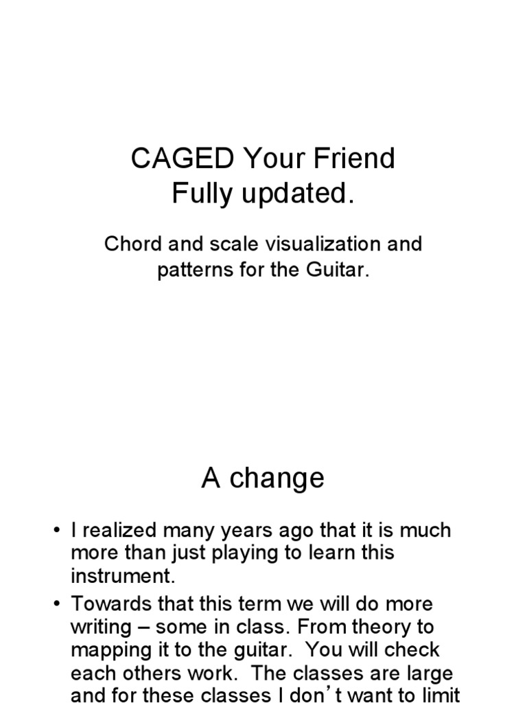 Caged Full Explaination Rev C PDF | PDF | Scale (Music) | Music Theory
