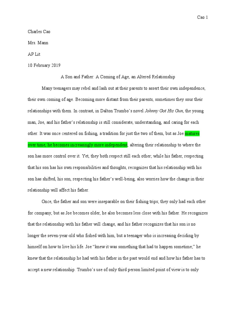 Johnny Got His Gun | PDF | Essays | Father