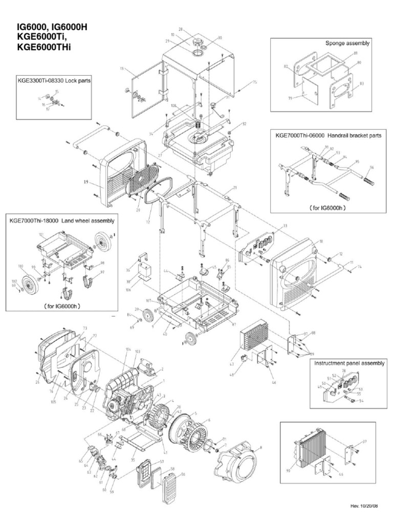Parts List and Technical Specifications for IG6000/IG6000H/KGE6000Ti ...
