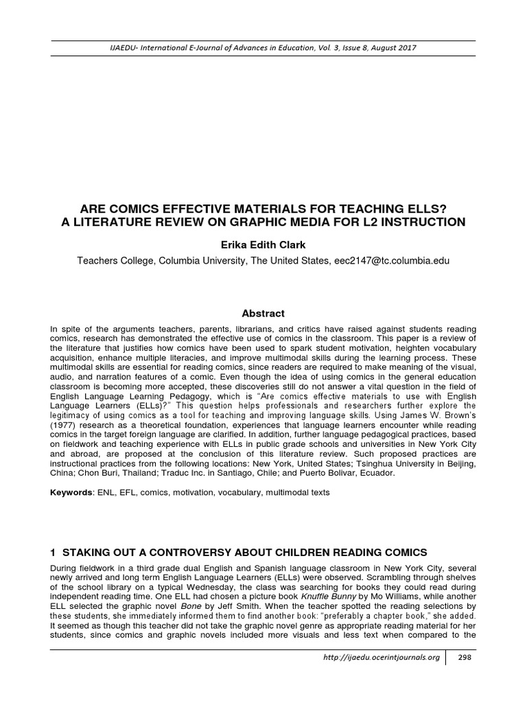 Are Comics Effective Materials For Teaching Ells | PDF | Second ...