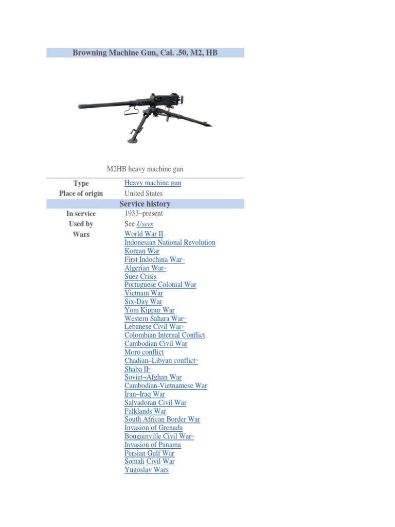 m2 Browning | PDF | Weapon Design | Military Science