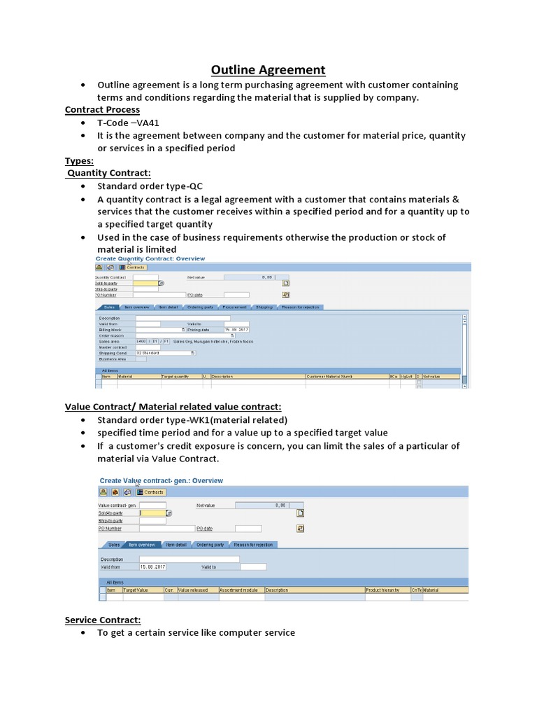 Outline Agreement | PDF
