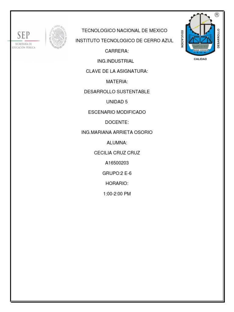 Unidad 5 El Escenario Modificado 111 | PDF | Desarrollo sostenible ...