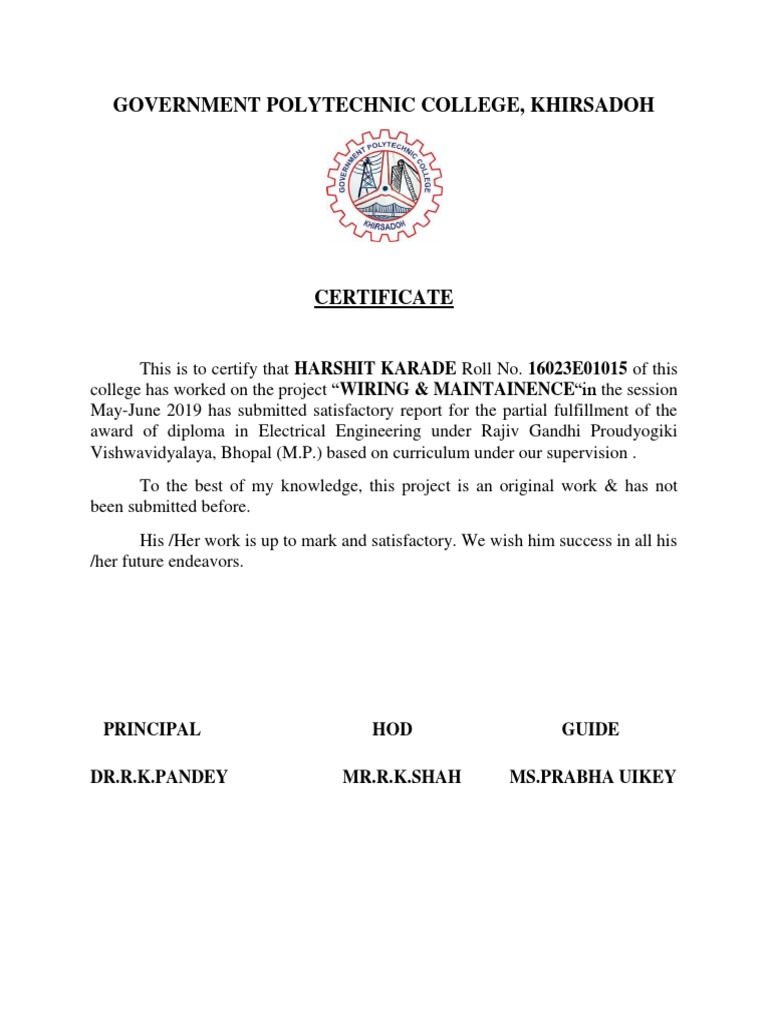 Government Polytechnic College, Khirsadoh | PDF