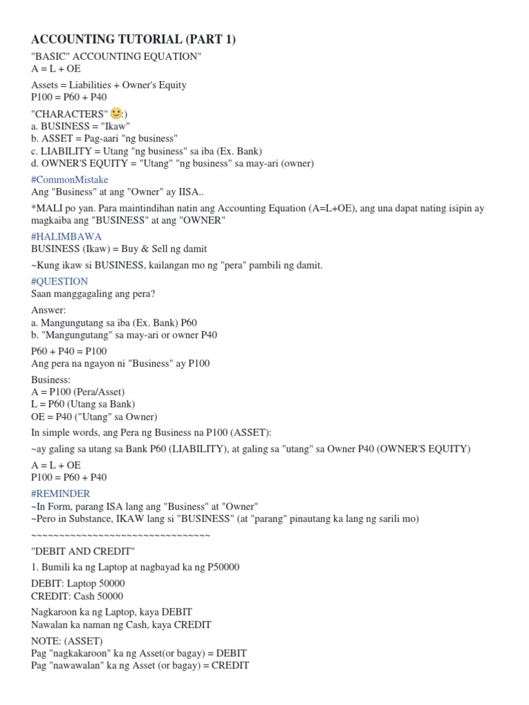 Accounting Tutorial | PDF