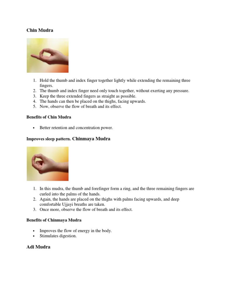 Chin Mudra | PDF | Mind–Body Interventions | Yoga