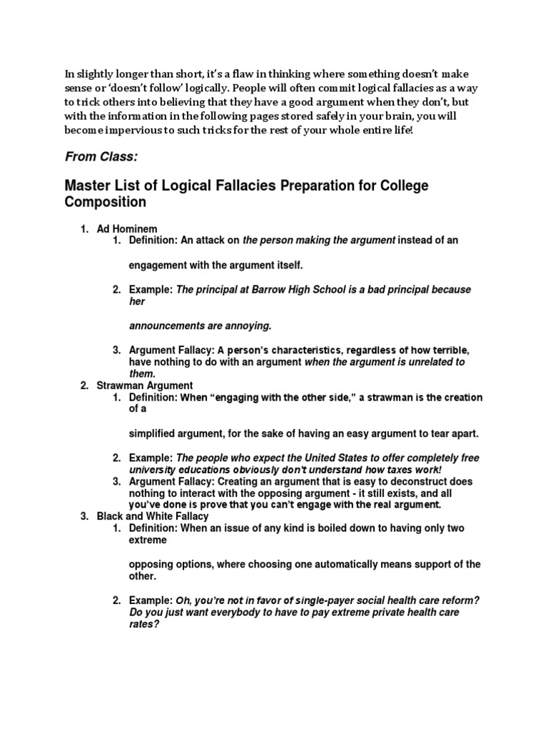 Fallacies Samples | PDF | Argument | Fallacy