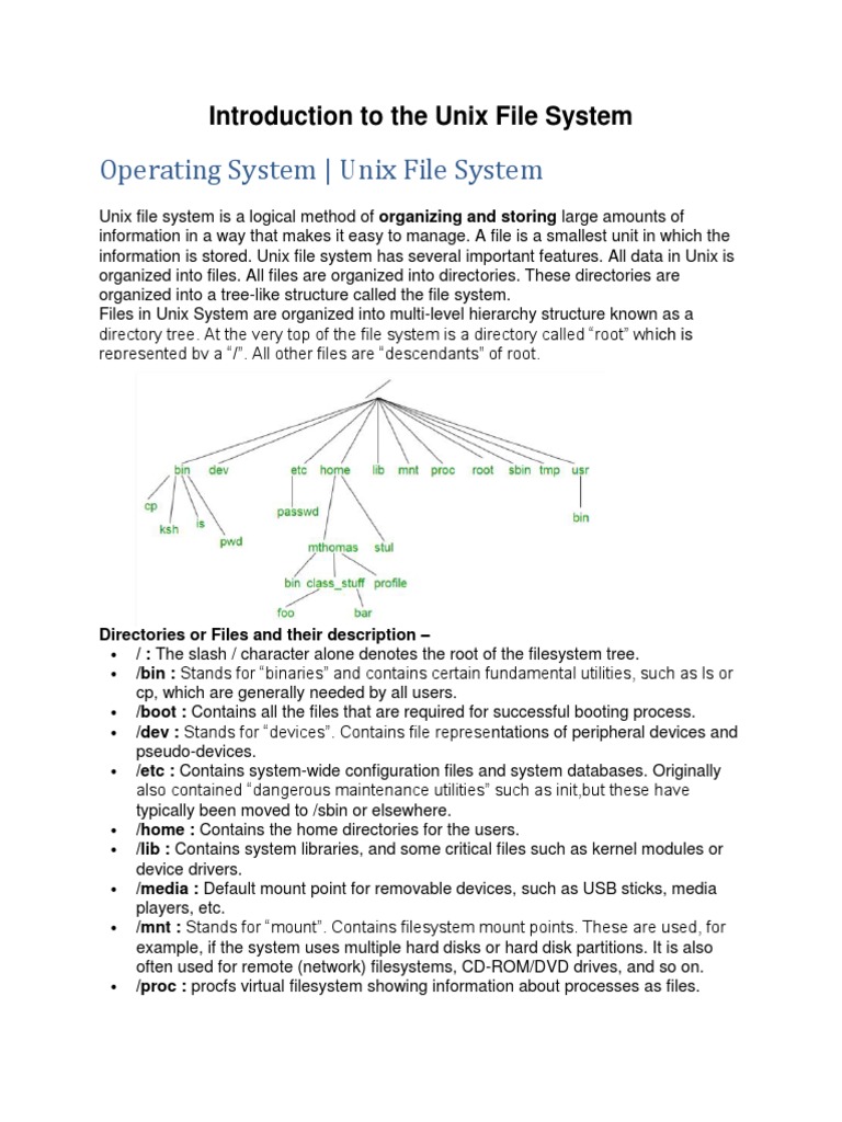 Introduction To The Unix File System | PDF | Computer File | File System